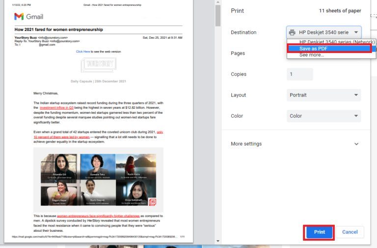 Save Multiple Gmail Emails As PDF Document With Attachments