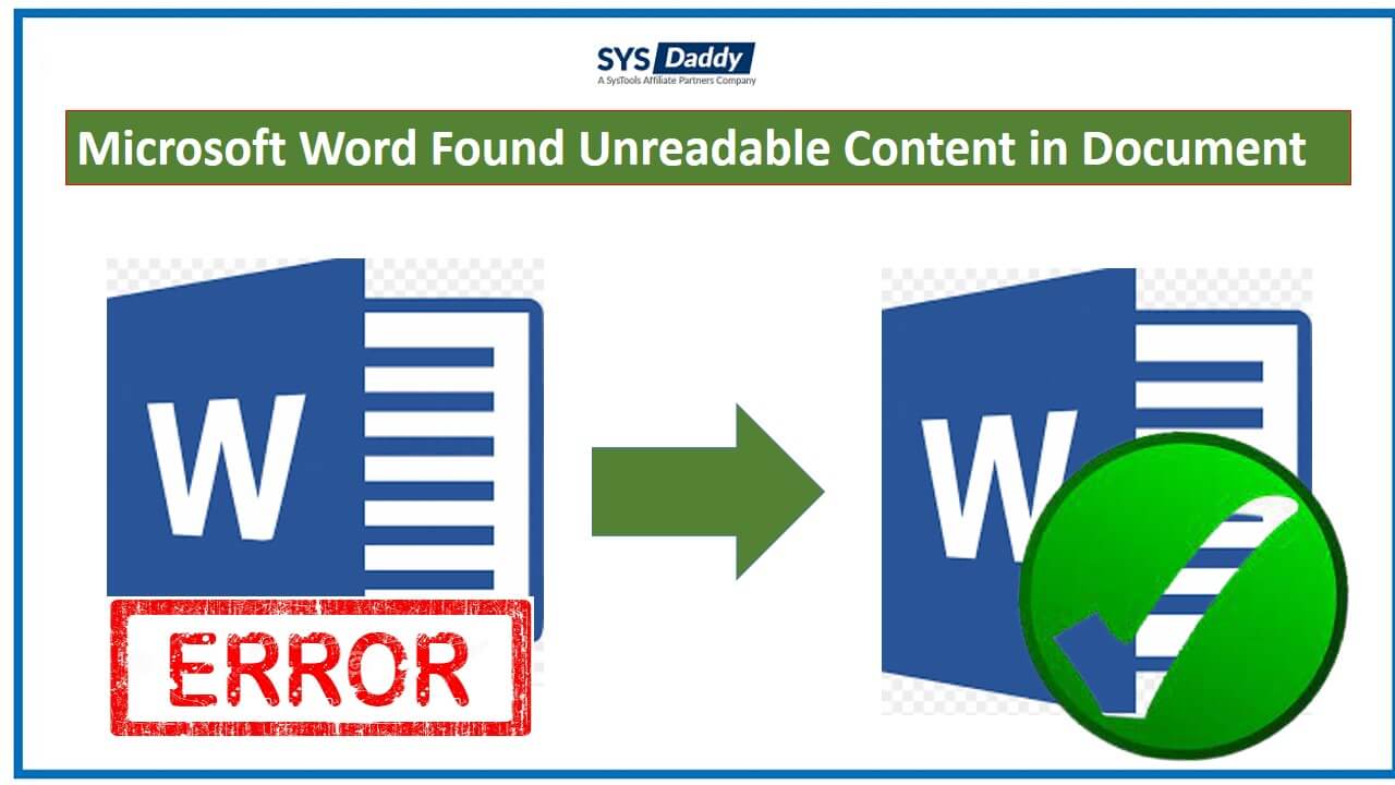 Microsoft Word Found Unreadable Content In Document